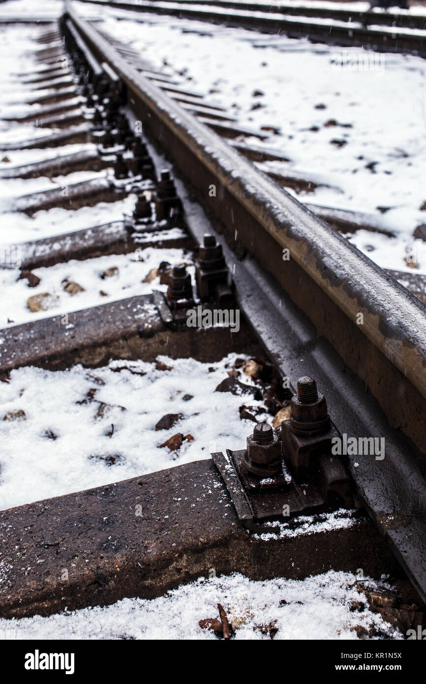 Photo of railway tracks background Stock Photo - Alamy