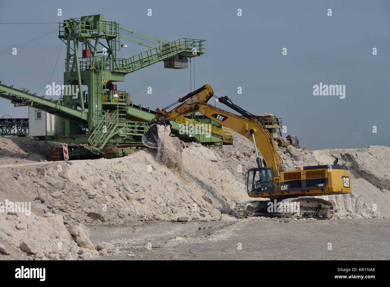 Absetzer, excavator, Monte Kali, to herrings, Hessen, Germany, Bagger ...