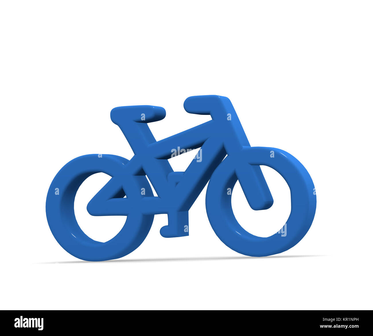 Blue shape of a bicycle on a white background, 3d rendering Stock Photo ...