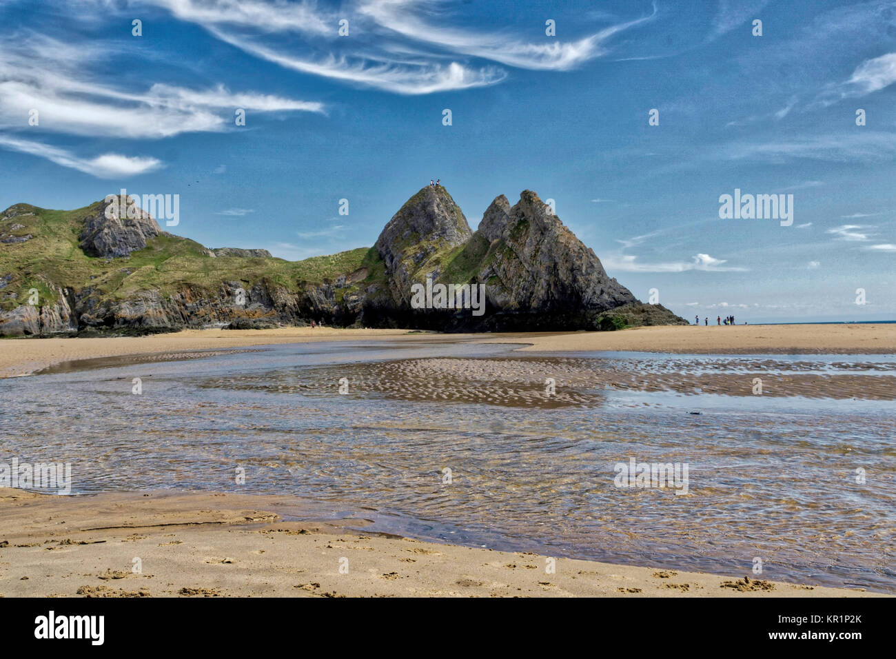 Three Cliffs Bay Stock Photo - Alamy