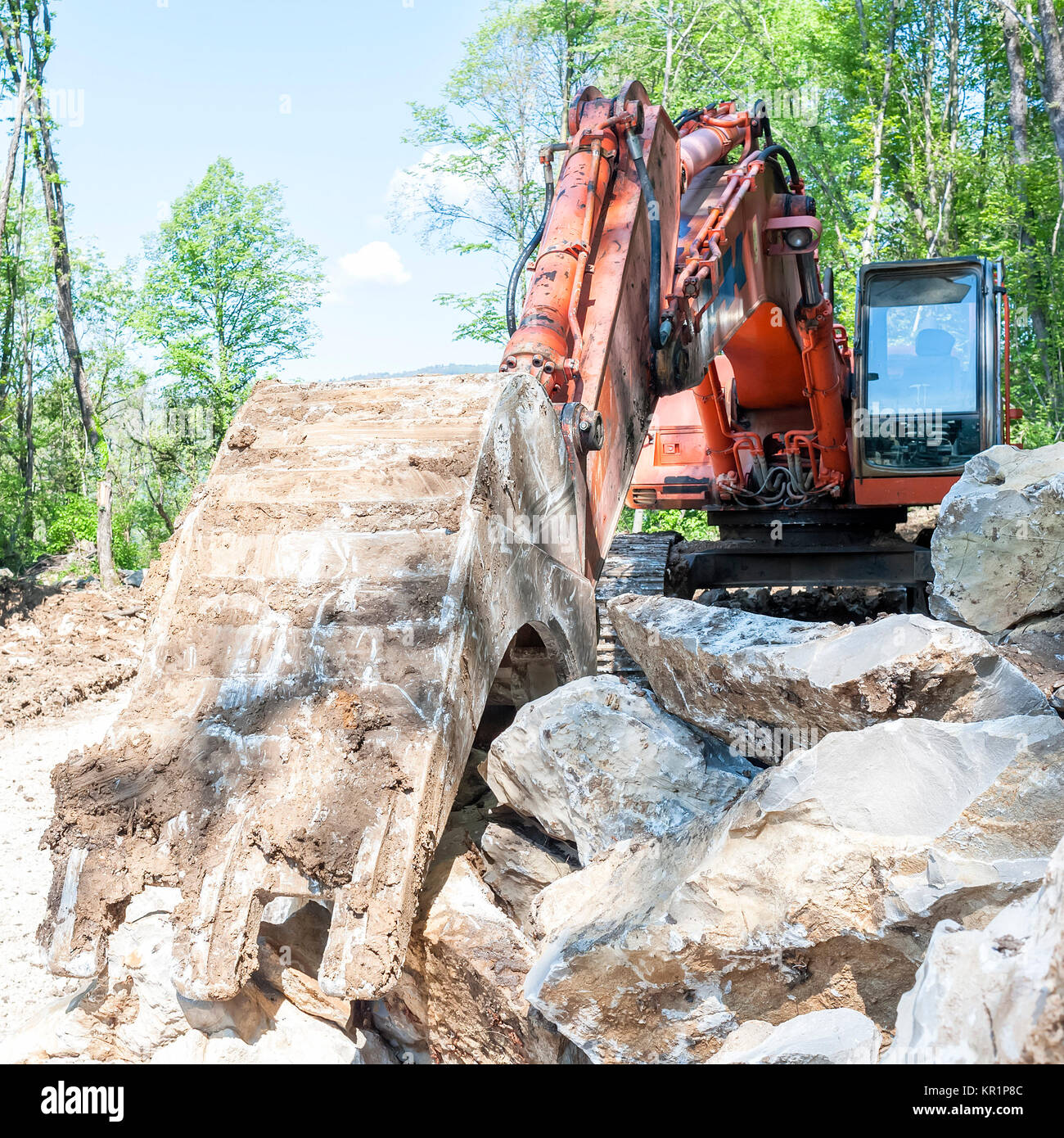 Excavator with big shovel Stock Photo - Alamy