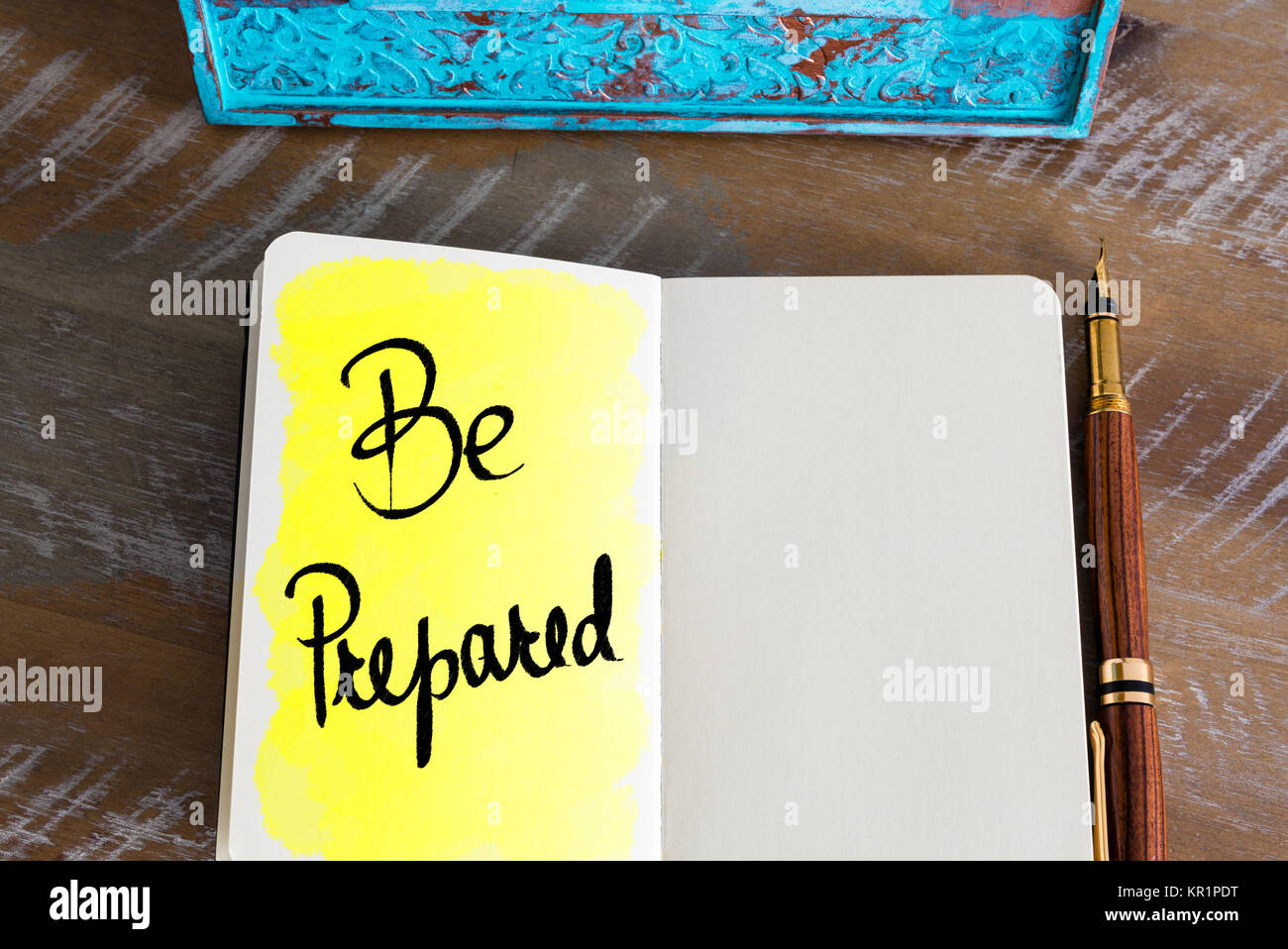 Text Be Prepared handwritten on notebook Stock Photo - Alamy
