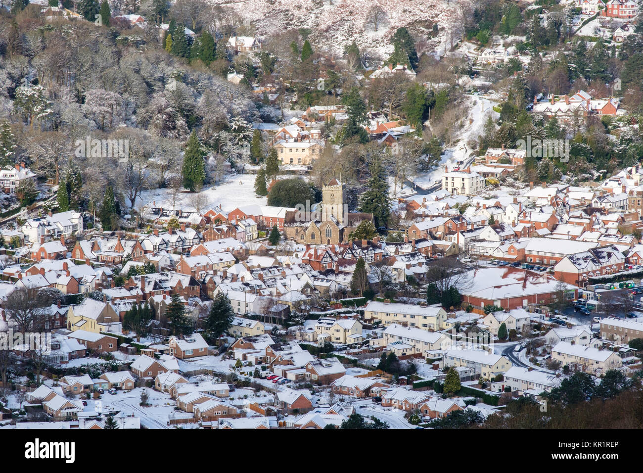 Church Stretton, known as Little Switzerland in the snow, Shropshire ...