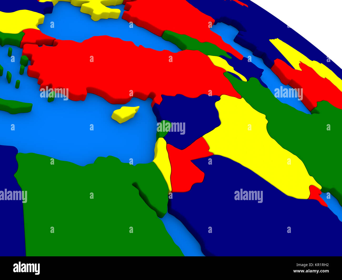Middle east countries 3d map hi-res stock photography and images - Alamy