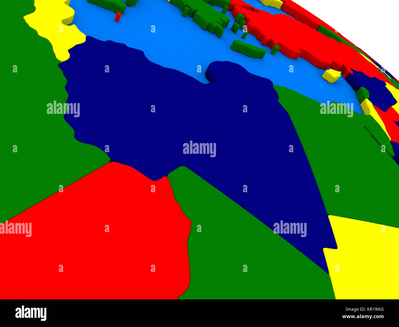 Libya on colorful 3D globe Stock Photo - Alamy