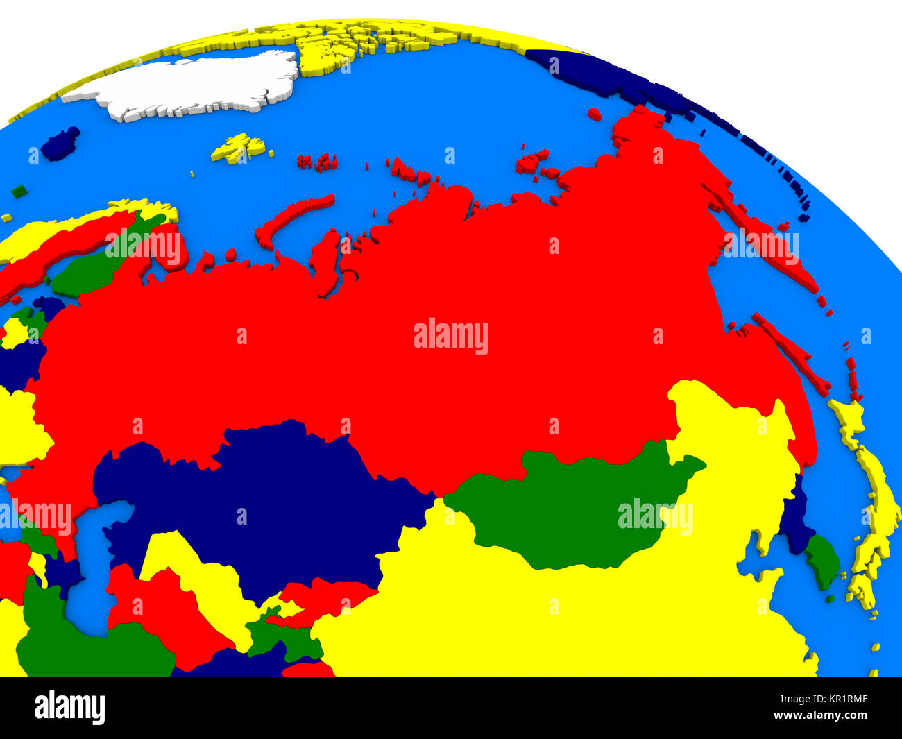 Russia on colorful 3D globe Stock Photo - Alamy