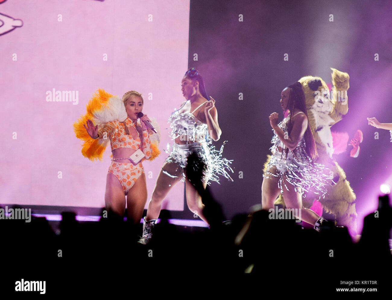 SYDNEY, AUSTRALIA - OCTOBER 17: Miley Cyrus performs her Bangerz Tour ...