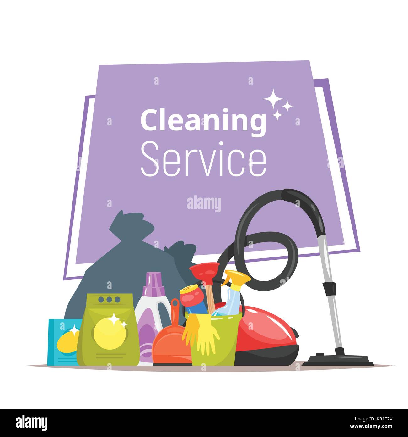 Cleaning supplies bucket plunger Cut Out Stock Images & Pictures - Alamy