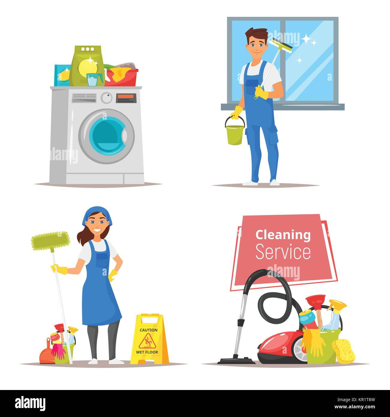 cleaning theme banners with stuff Stock Vector Image & Art - Alamy