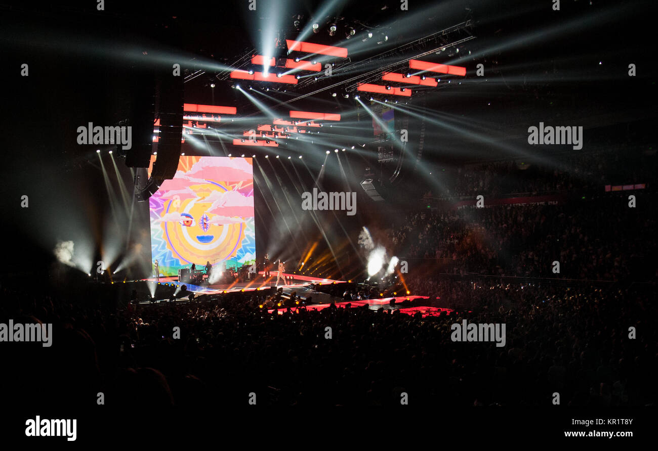 SYDNEY, AUSTRALIA - OCTOBER 17: Miley Cyrus performs her Bangerz Tour ...