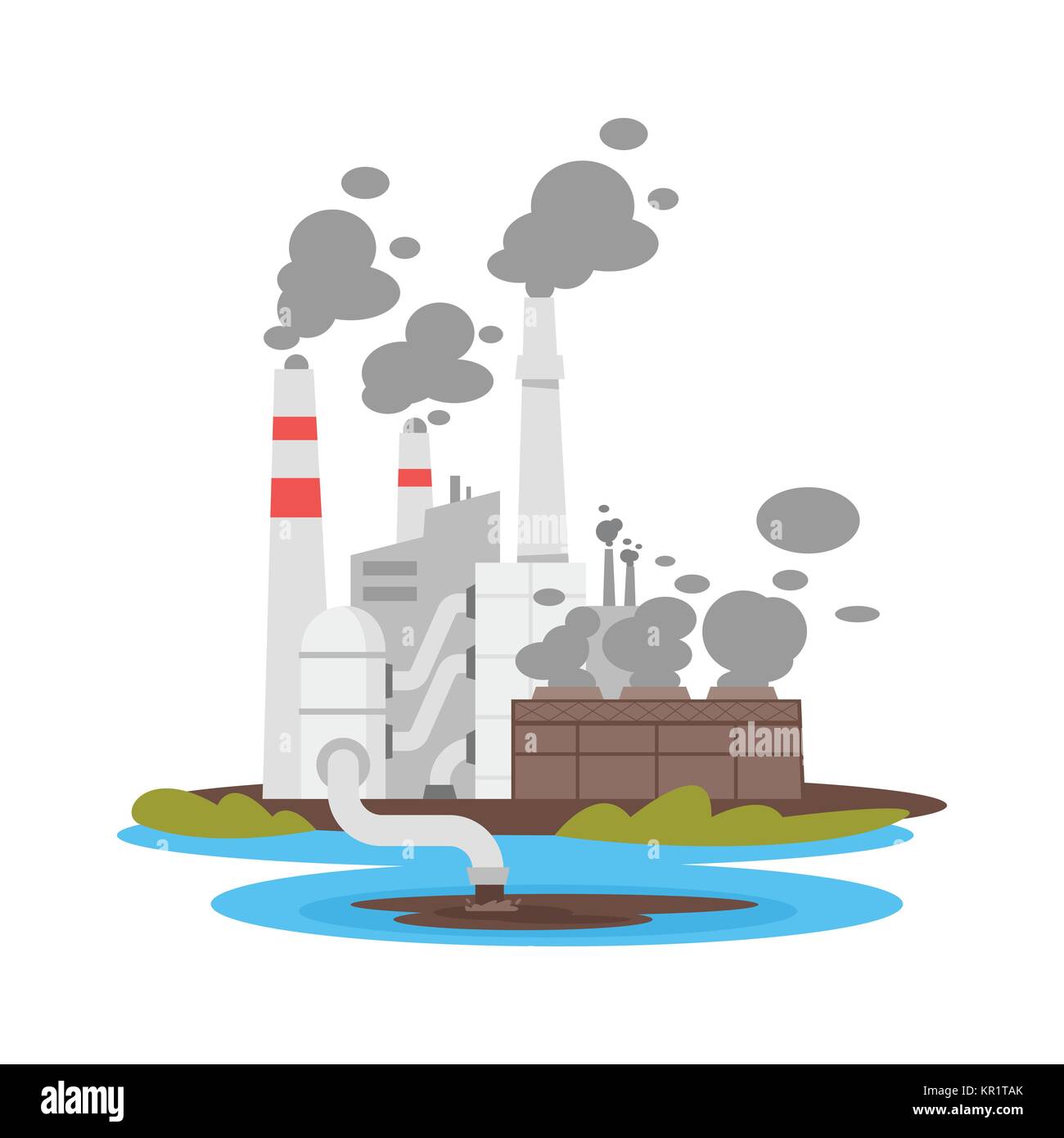 Gas factory water tower Stock Vector Images - Alamy