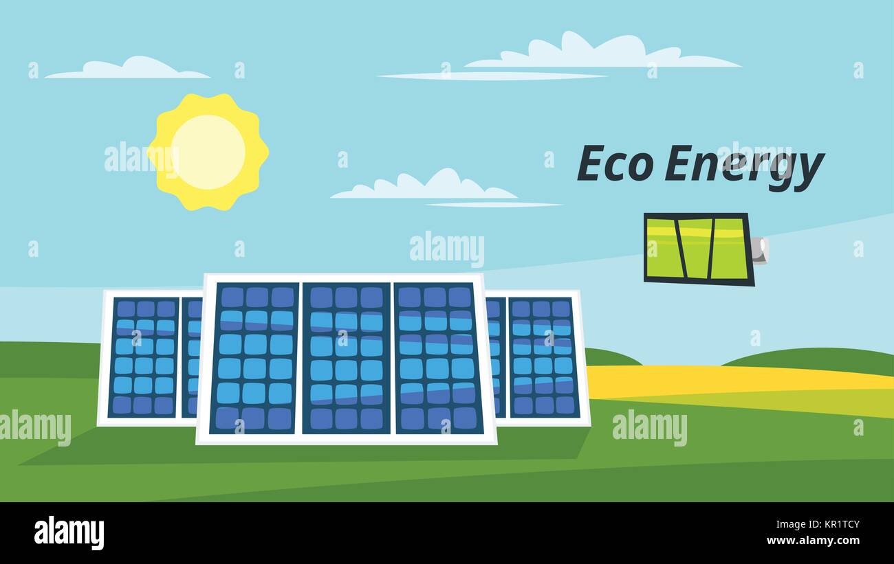 Solar panel energy battery Stock Vector Images - Alamy