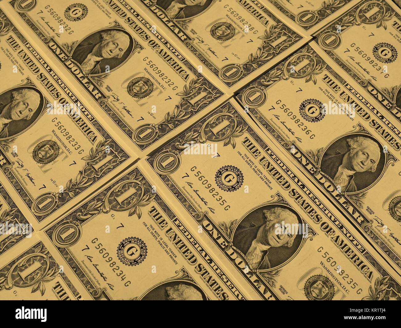 Dollar notes 1 Dollar - vintage Stock Photo - Alamy