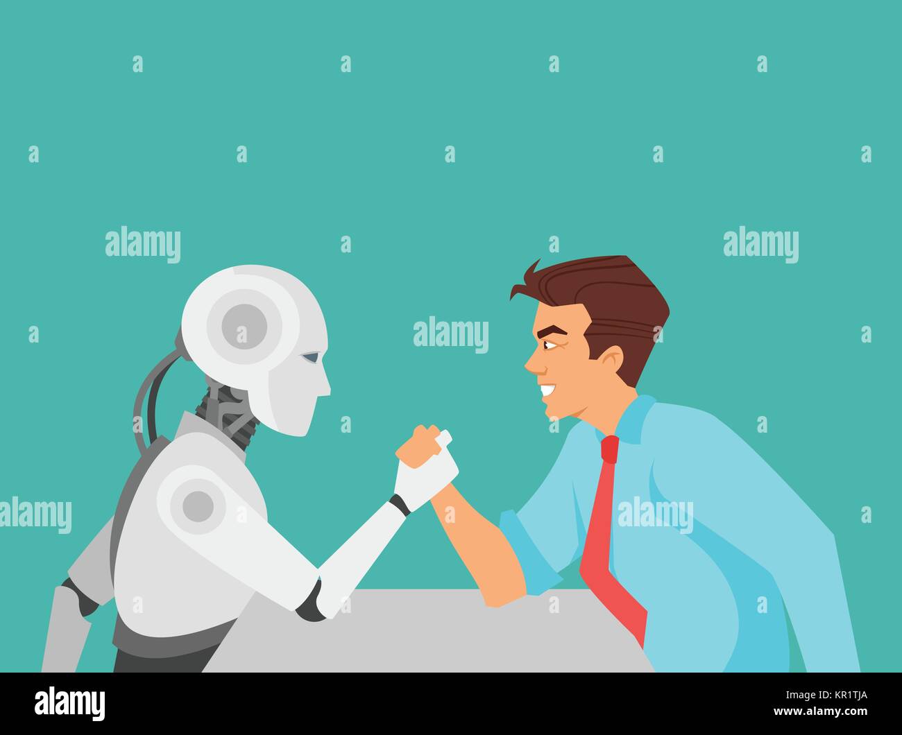 Arm wrestling man vs robot hi-res stock photography and images - Alamy