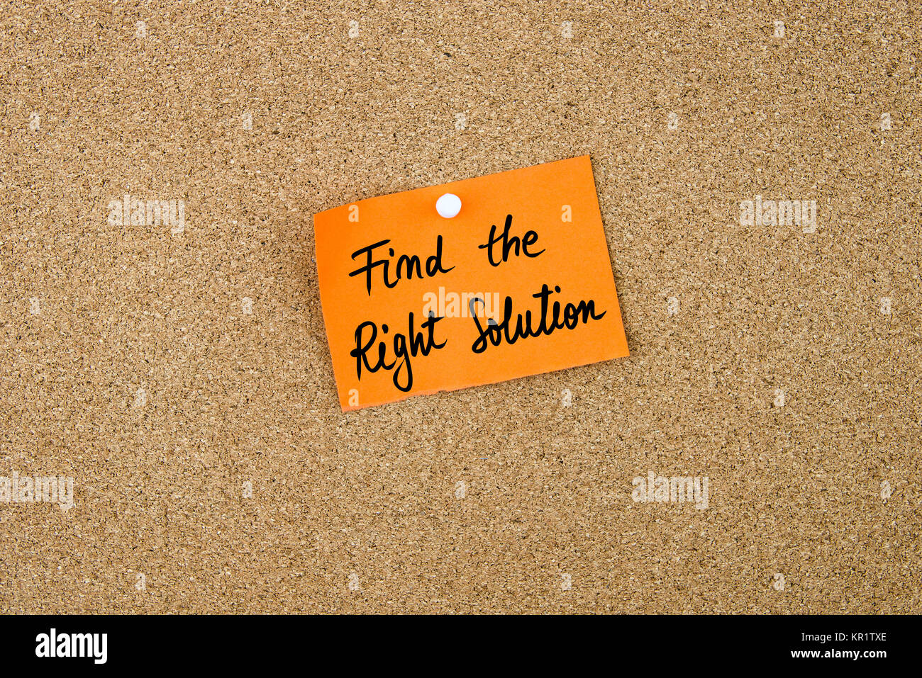 Find The Right Solution written on orange paper note Stock Photo - Alamy