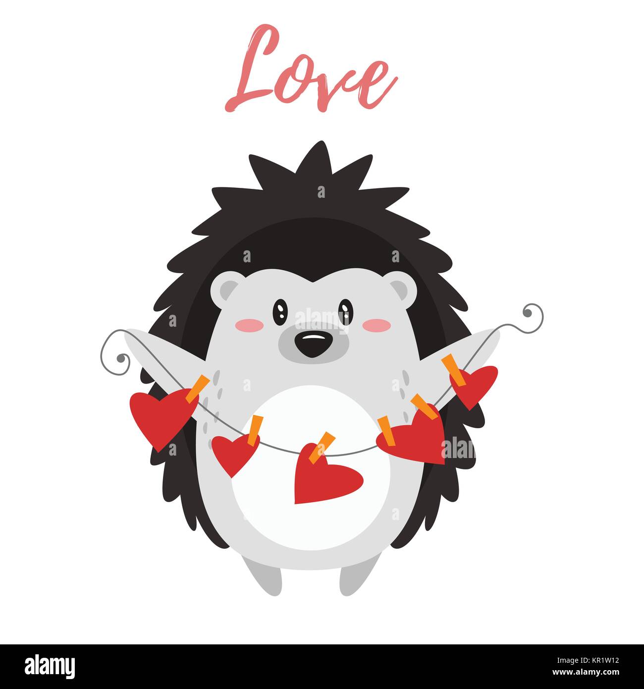 Valentine's day card with hedgehog Stock Vector Image & Art - Alamy