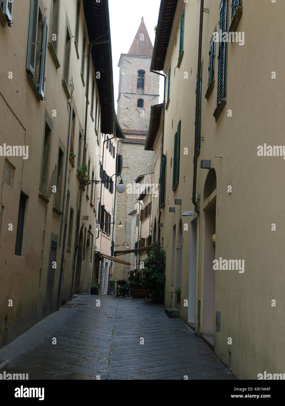 Picturesque street in antique center Arezzo, Tuscany Stock Photo - Alamy