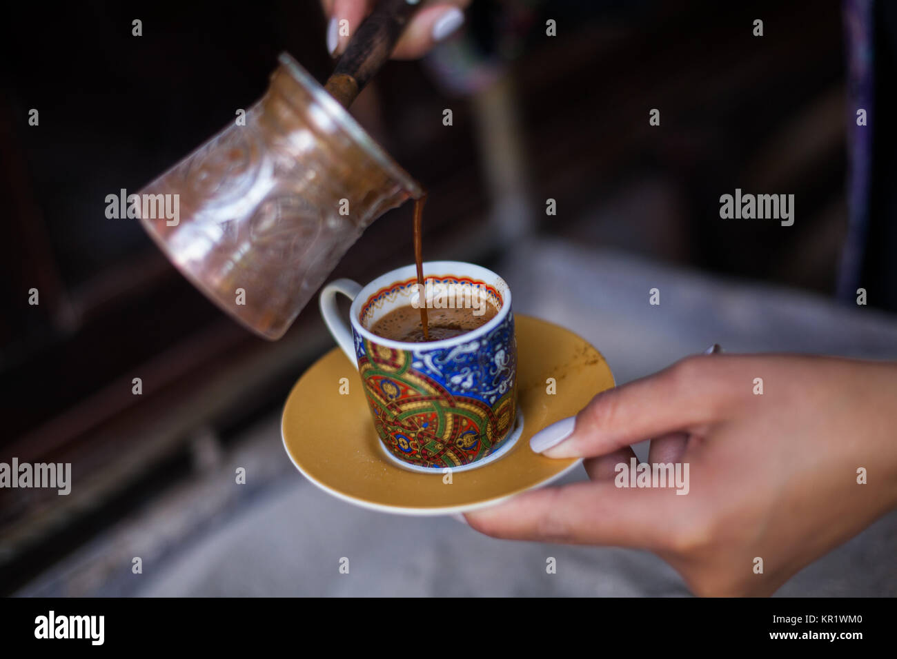 Turkish sand coffee Stock Photo - Alamy