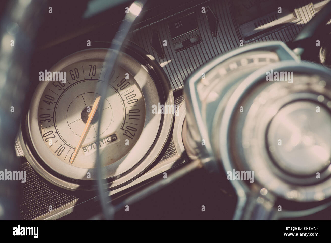 Retro car dashboard Stock Photo - Alamy