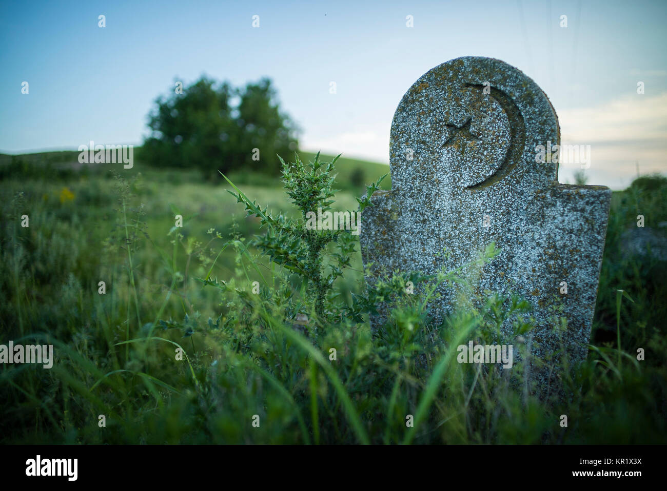 Abandoned Muslim tomb stone Stock Photo - Alamy