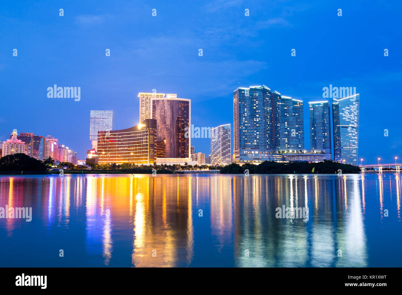 Macau skyline at night Stock Photo - Alamy