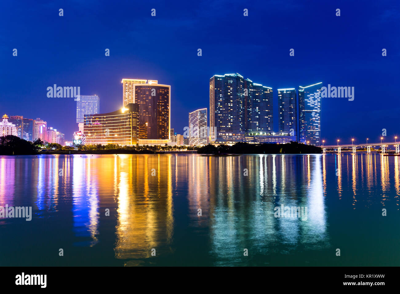 Macau city at night Stock Photo - Alamy