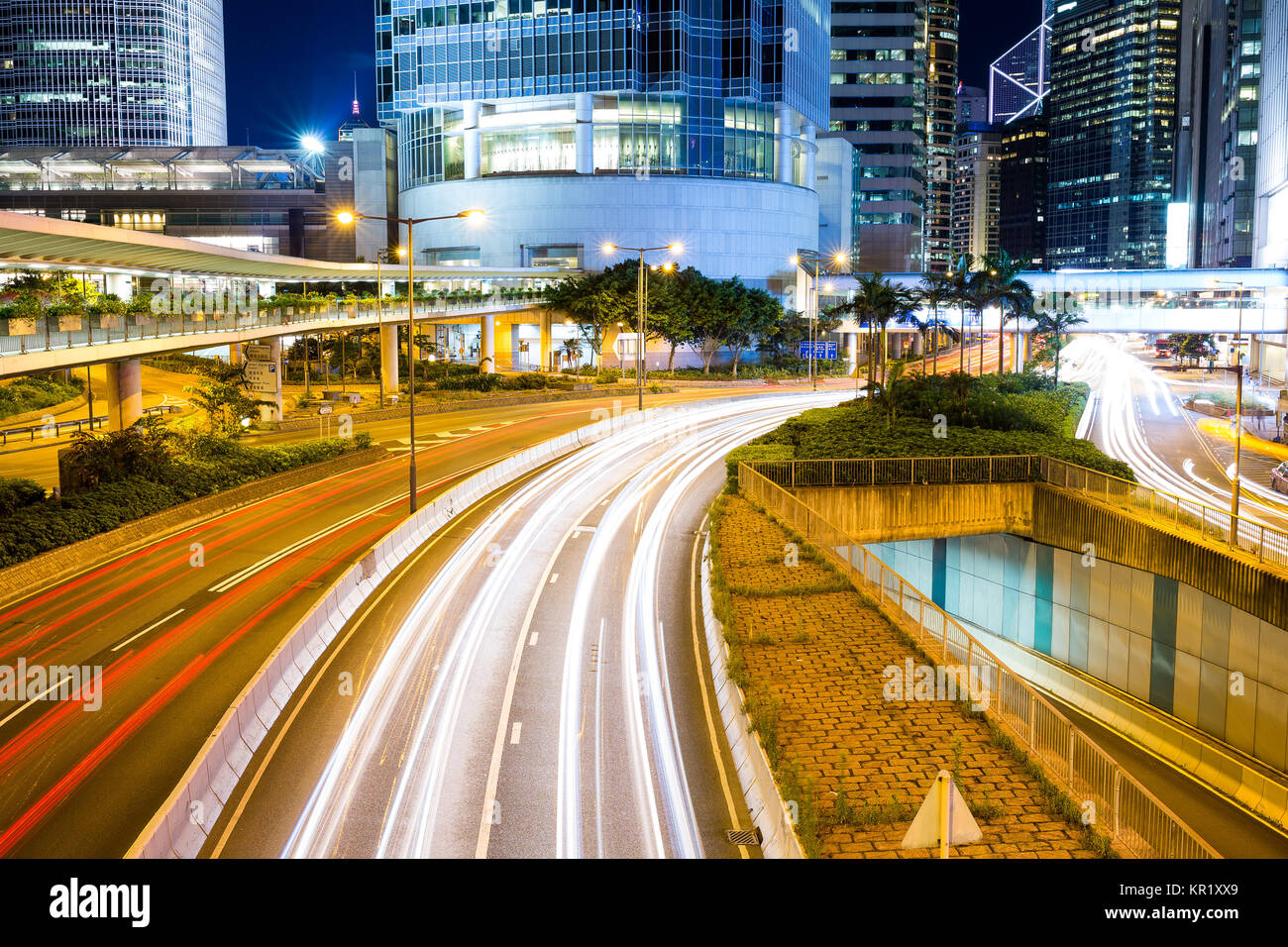 Central Hong Kong at night Stock Photo - Alamy