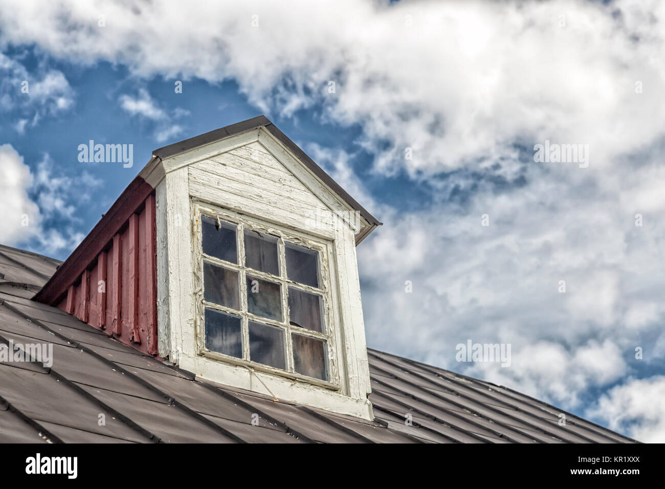 Weathered Window on Roof Stock Photo - Alamy