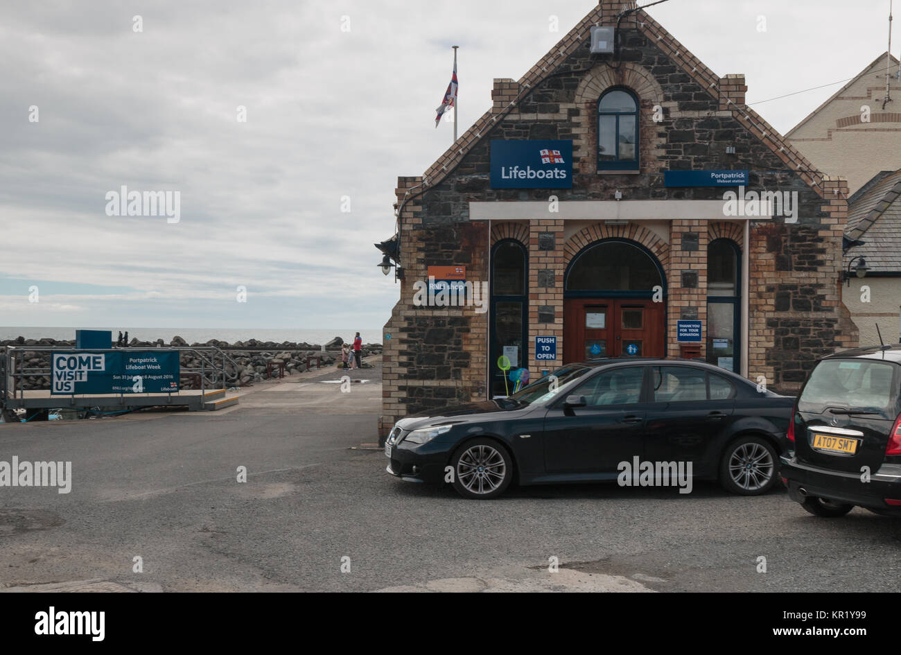 The fishing village of Port Patrick on the coast of Dumfries and ...