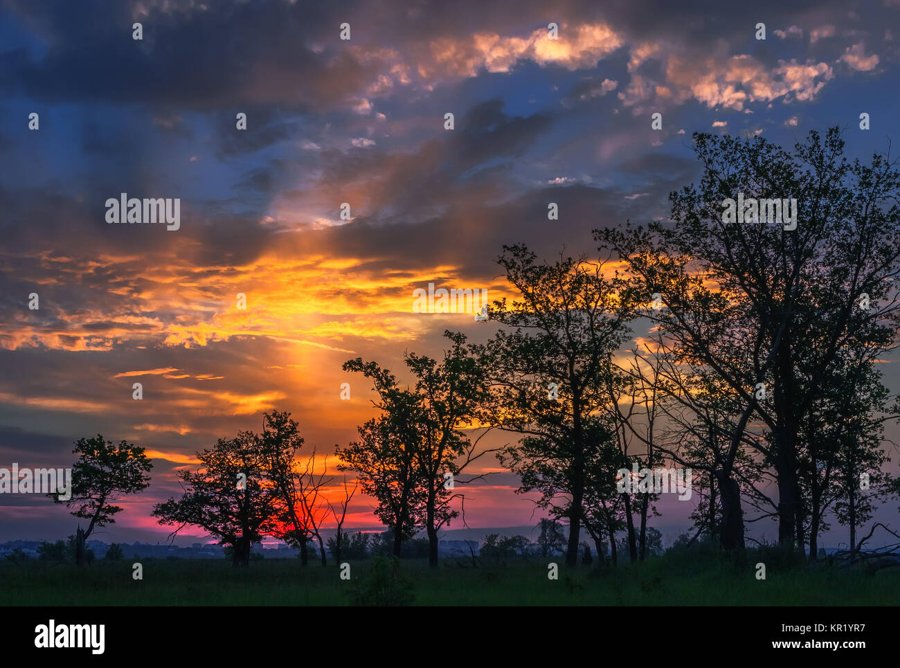 Fantastic sunset with halo Stock Photo - Alamy