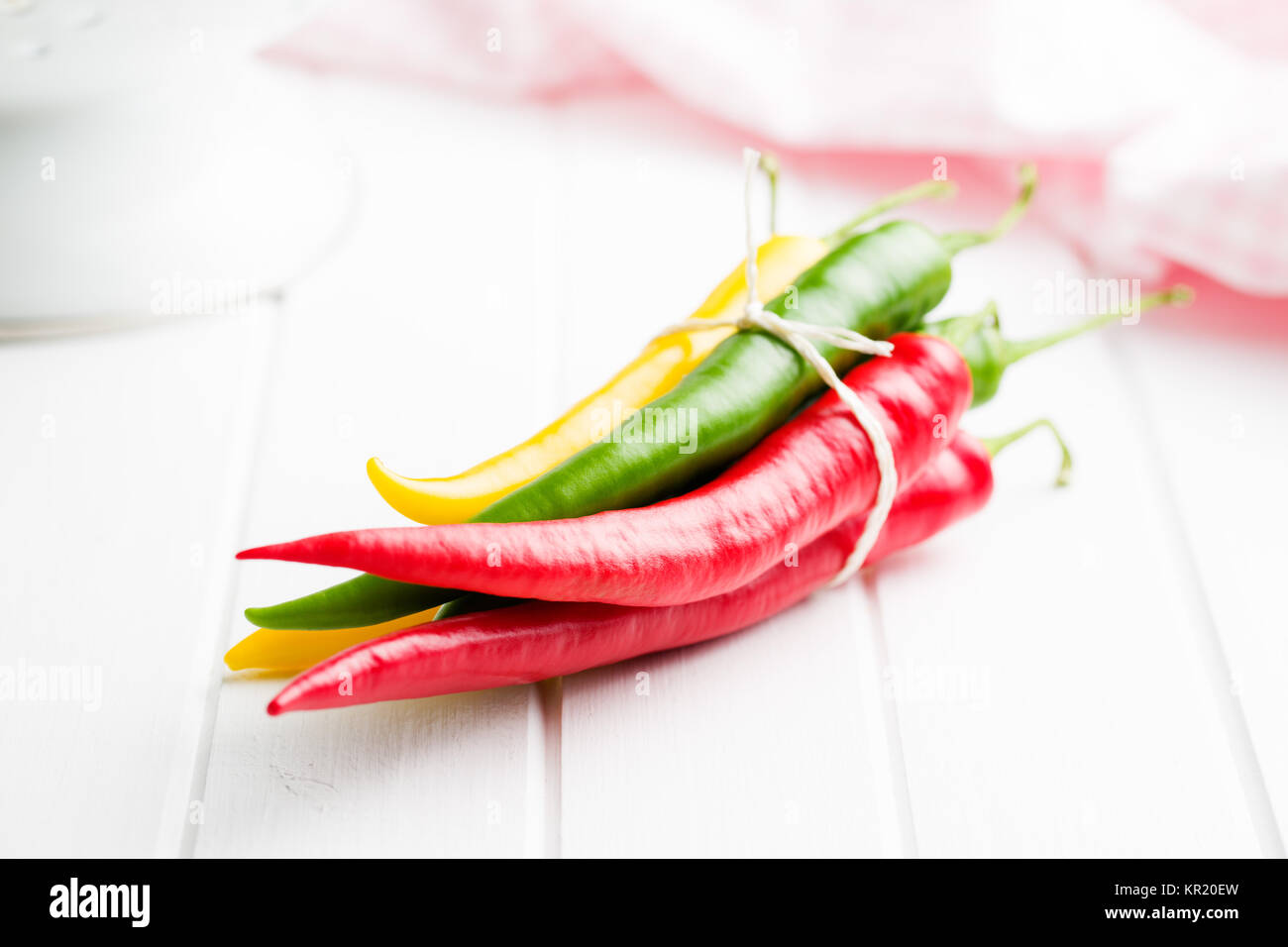 Different colors chilli peppers Stock Photo - Alamy
