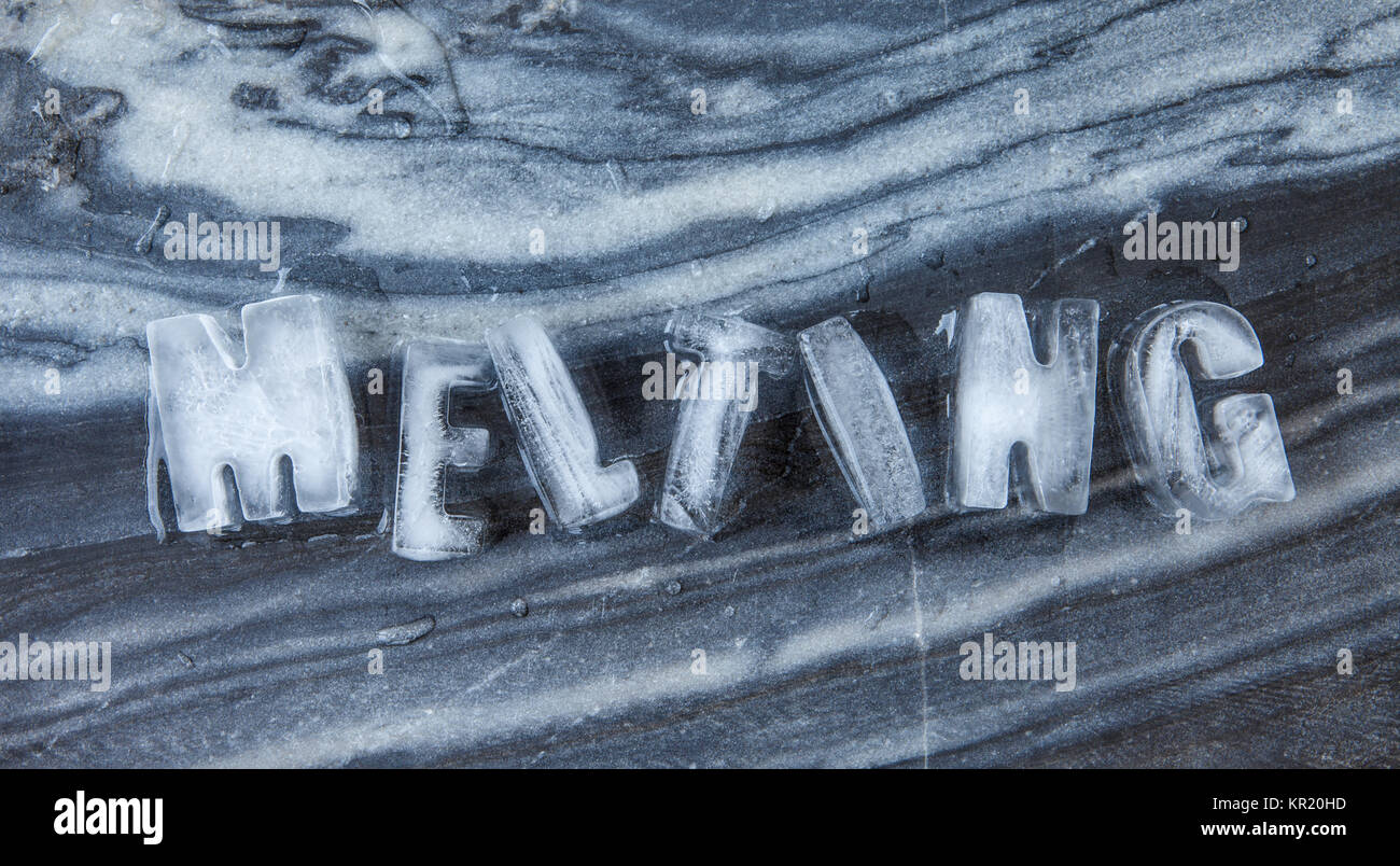melting lettering from ice Stock Photo - Alamy