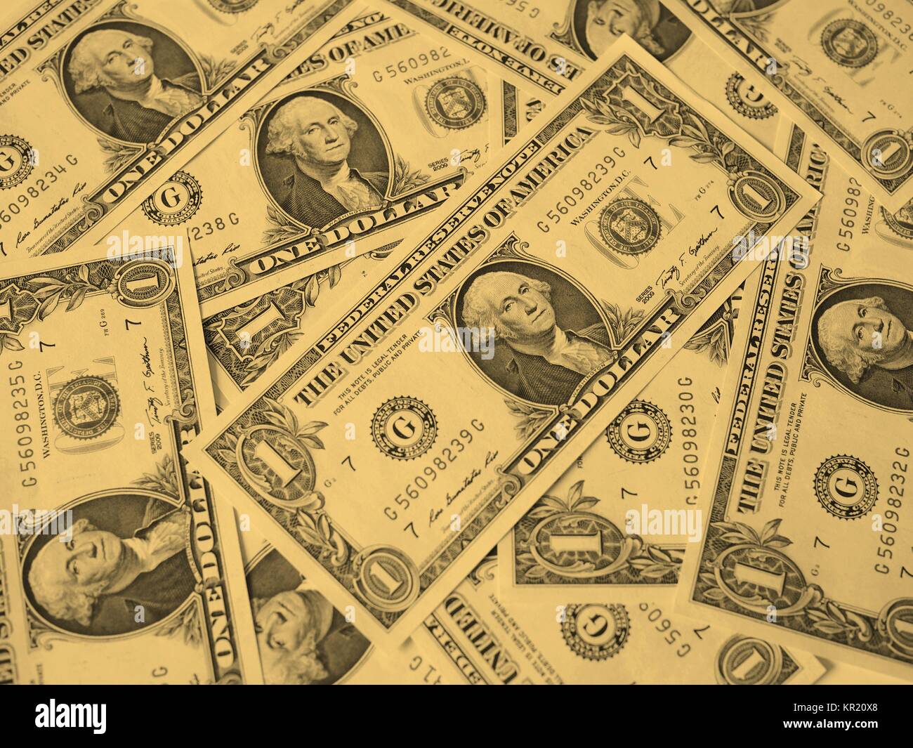 Dollar notes 1 Dollar - vintage Stock Photo - Alamy