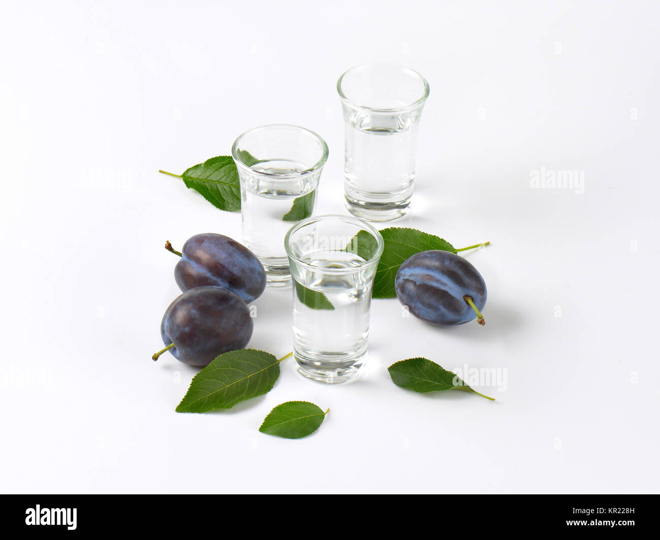 Shots of plum brandy (slivovitz Stock Photo - Alamy