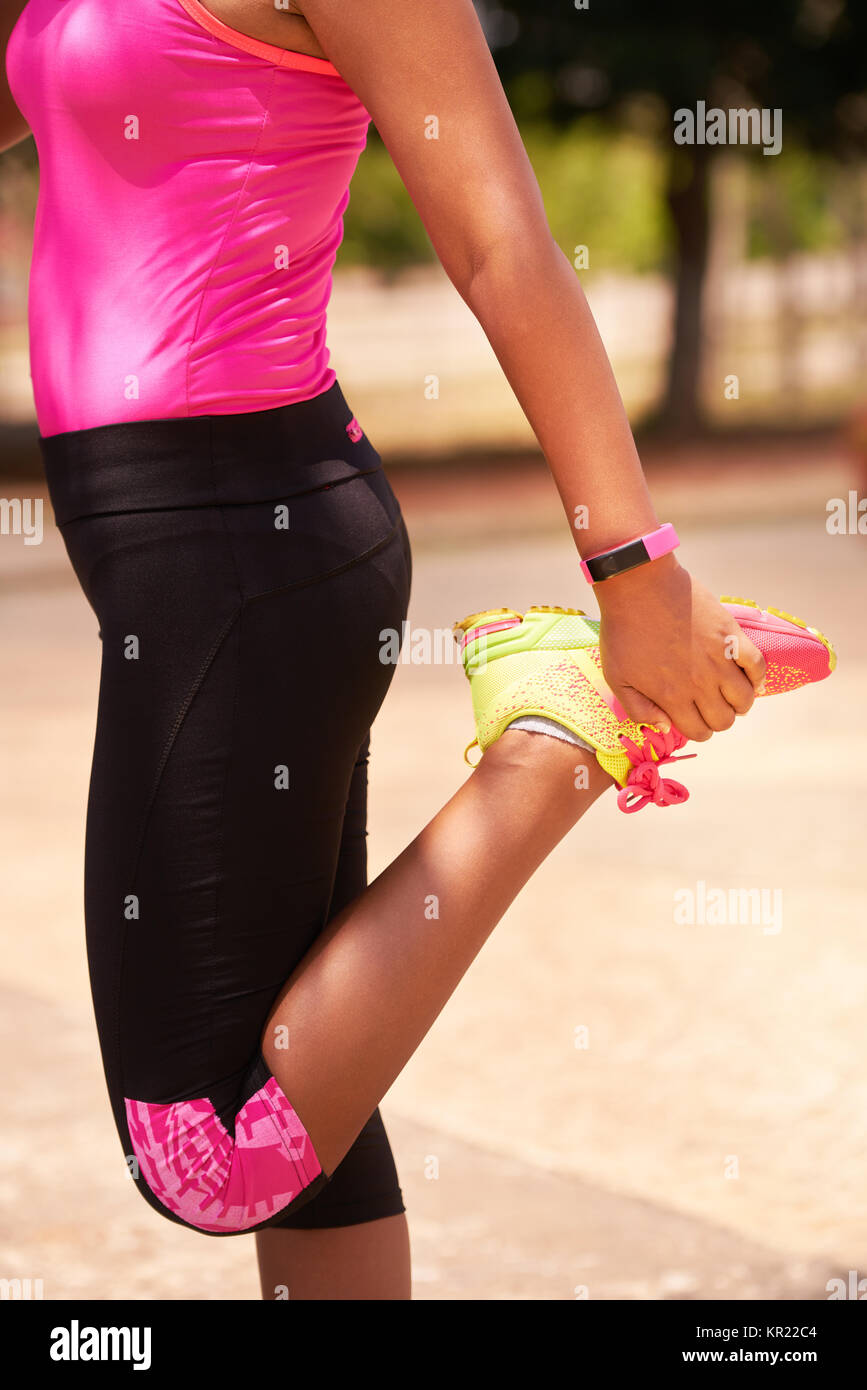 Woman step counter watch hi-res stock photography and images - Alamy