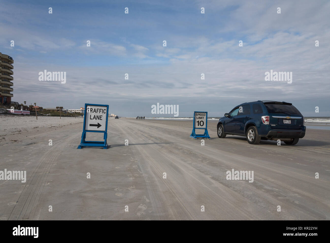 Beach Traffic on a Volusia County Beach, Florida USA Stock Photo - Alamy