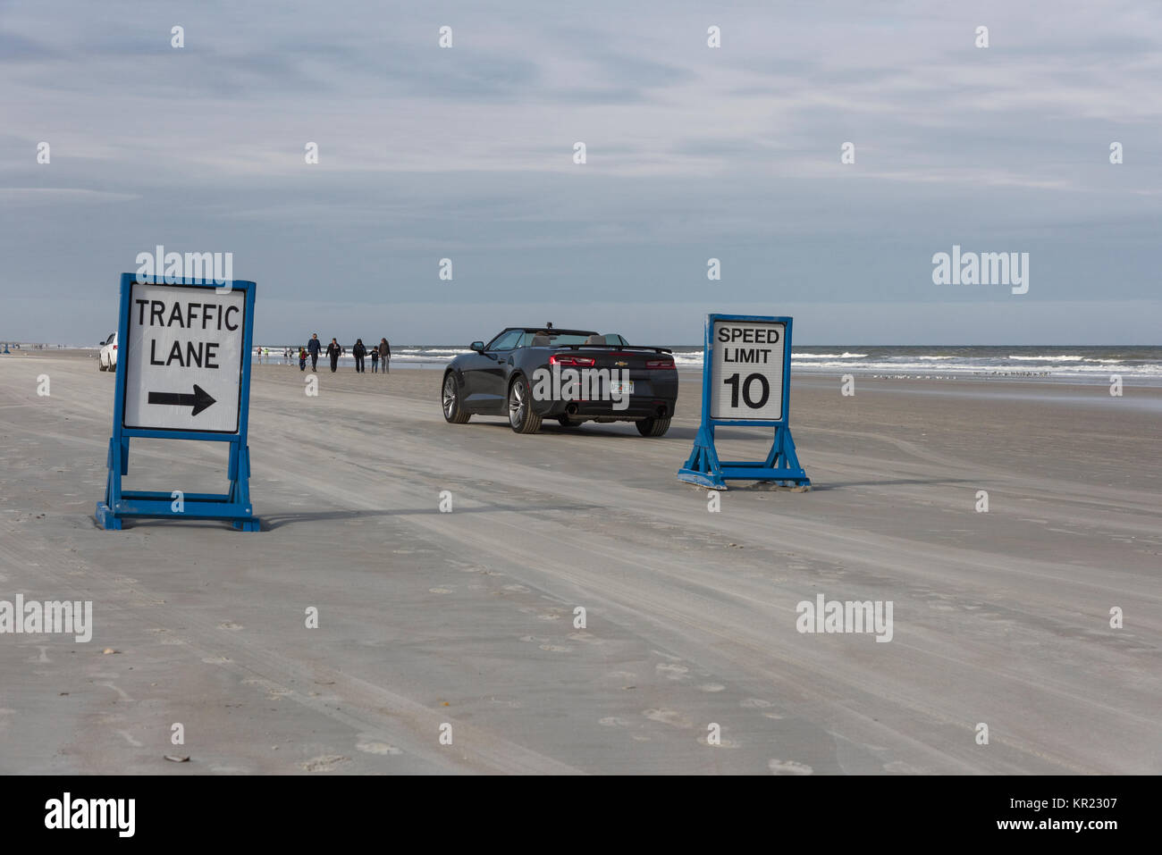Beach Traffic on a Volusia County Beach, Florida USA Stock Photo - Alamy