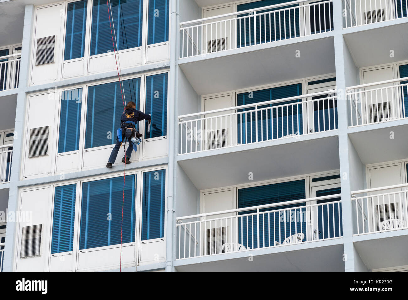 High-rise window washing Volusia County, Florida Stock Photo - Alamy