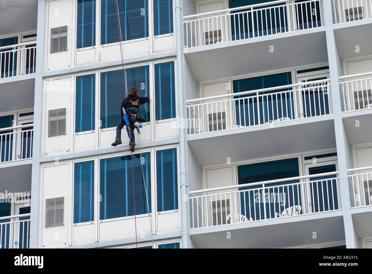High-rise window washing Volusia County, Florida Stock Photo - Alamy