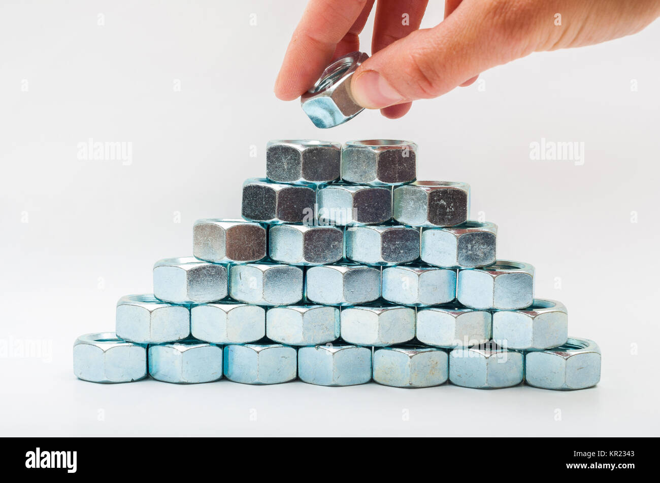 Steel nuts pyramid hi-res stock photography and images - Alamy