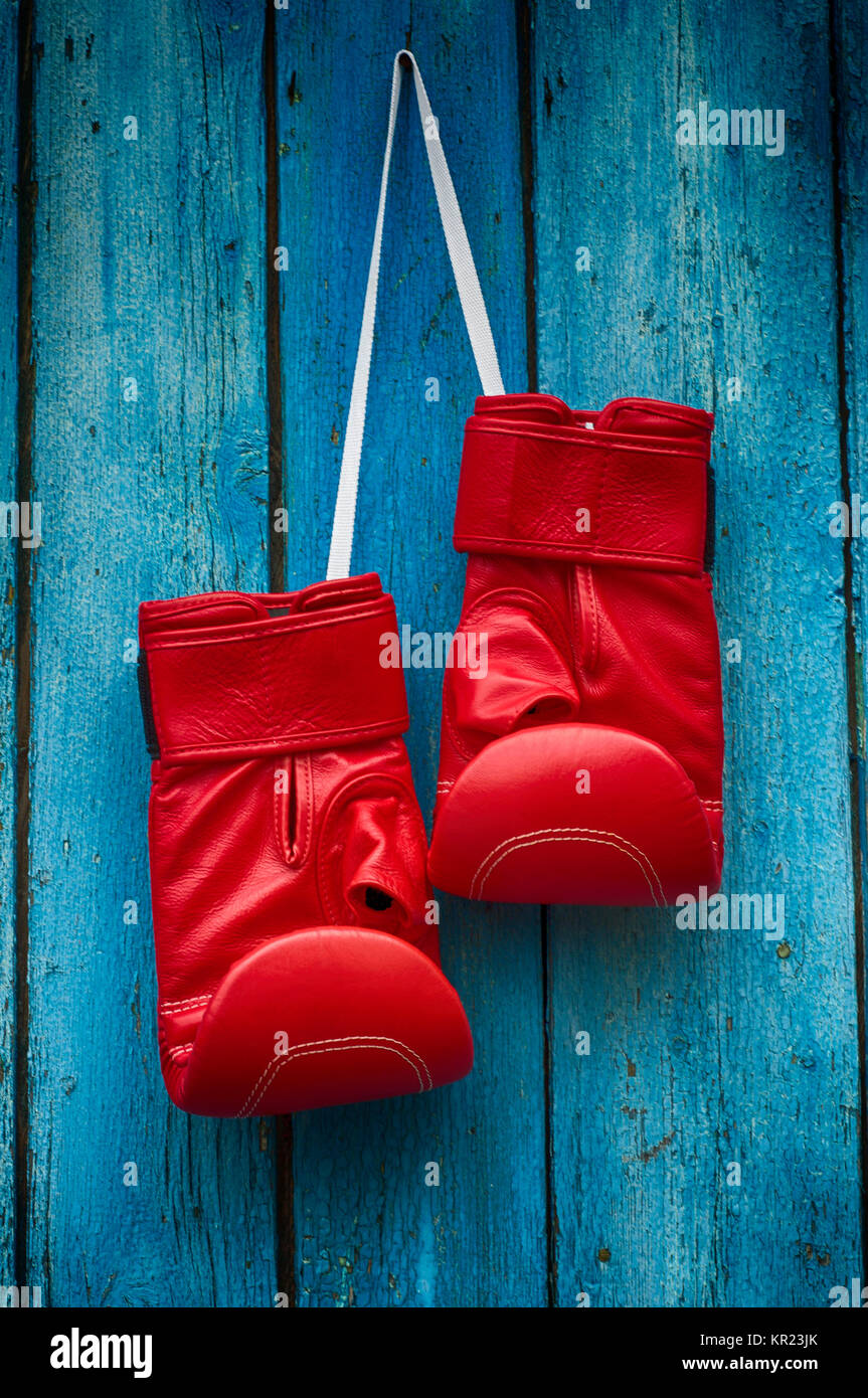 pair of red boxing gloves Stock Photo - Alamy