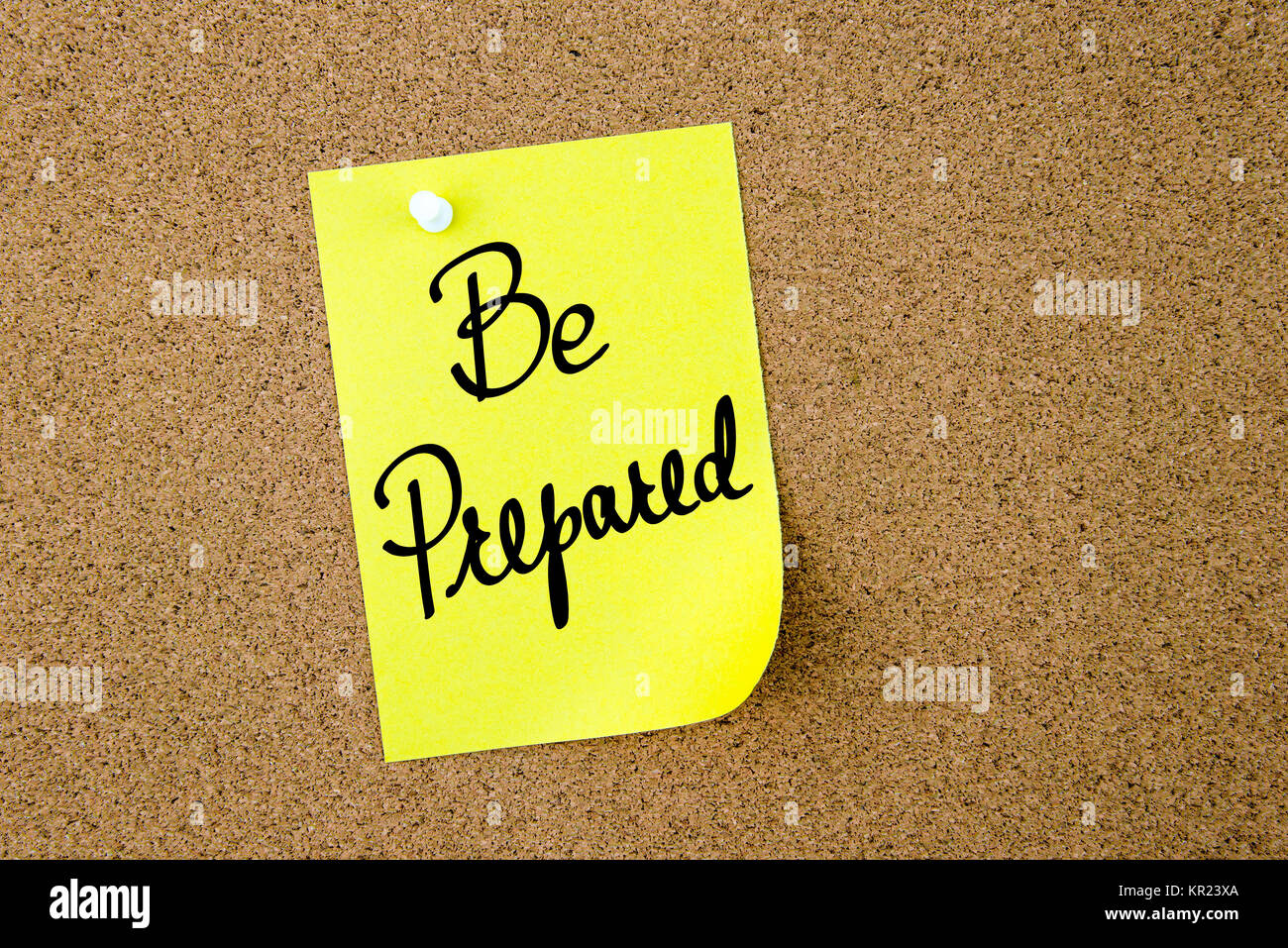 Be Prepared written on yellow paper note Stock Photo - Alamy