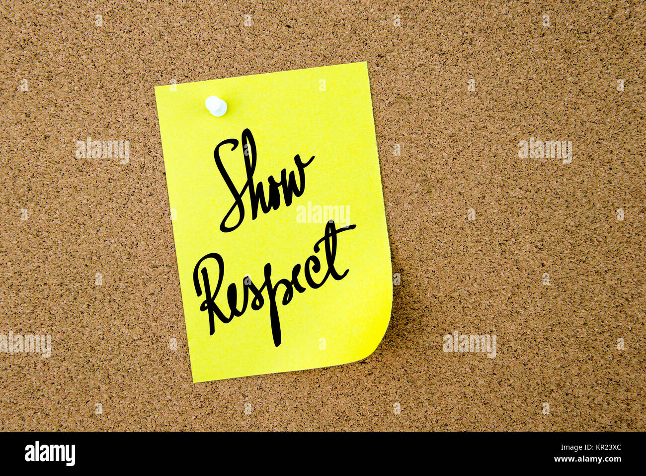 Show Respect written on yellow paper note Stock Photo - Alamy