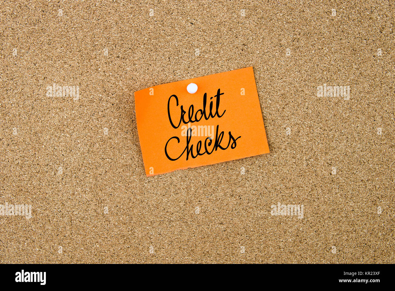 Credit Checks written on orange paper note Stock Photo - Alamy