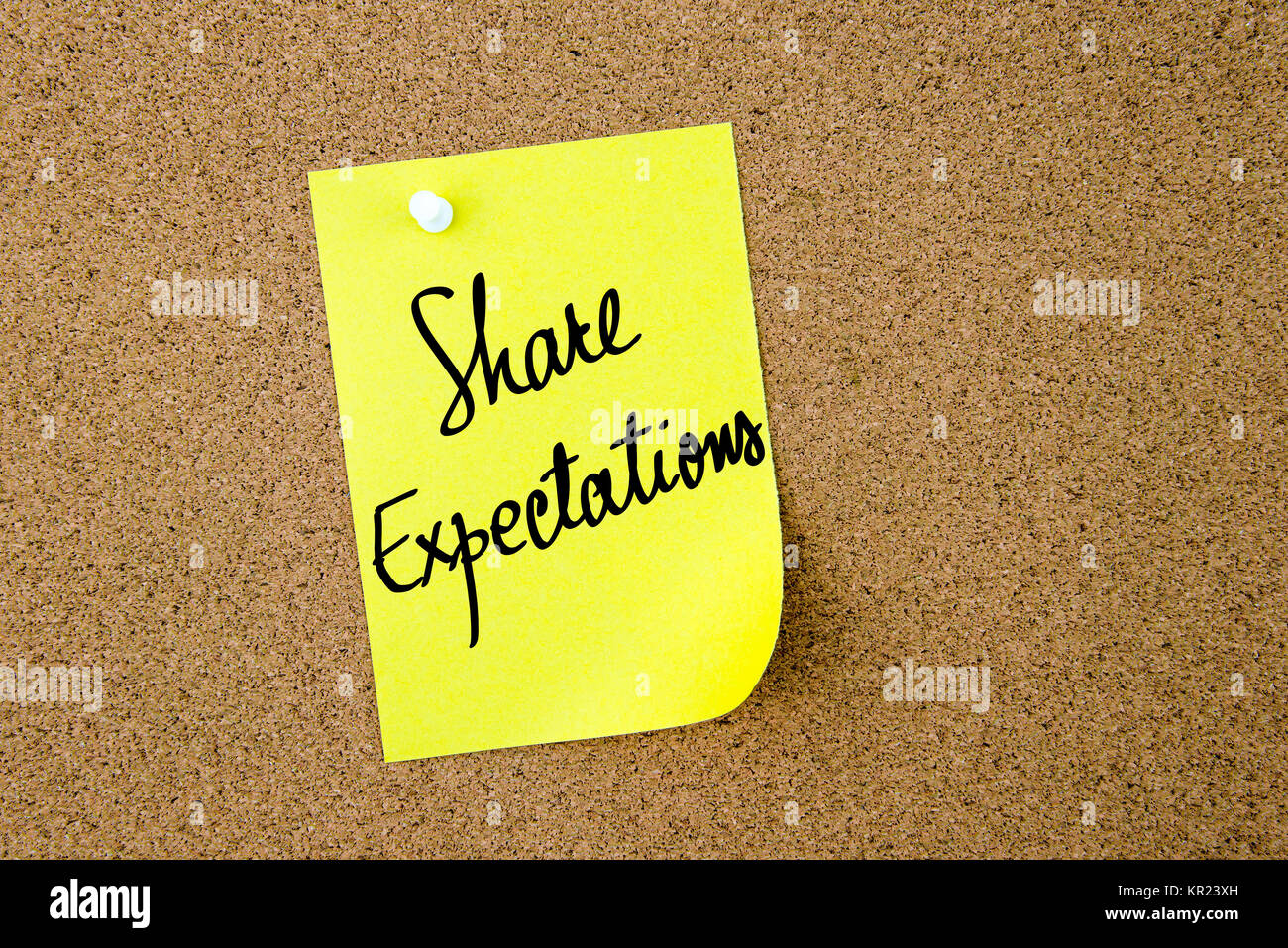Share Expectations written on yellow paper note Stock Photo - Alamy