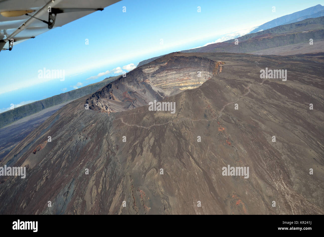 Aerial view volcano Stock Photo - Alamy