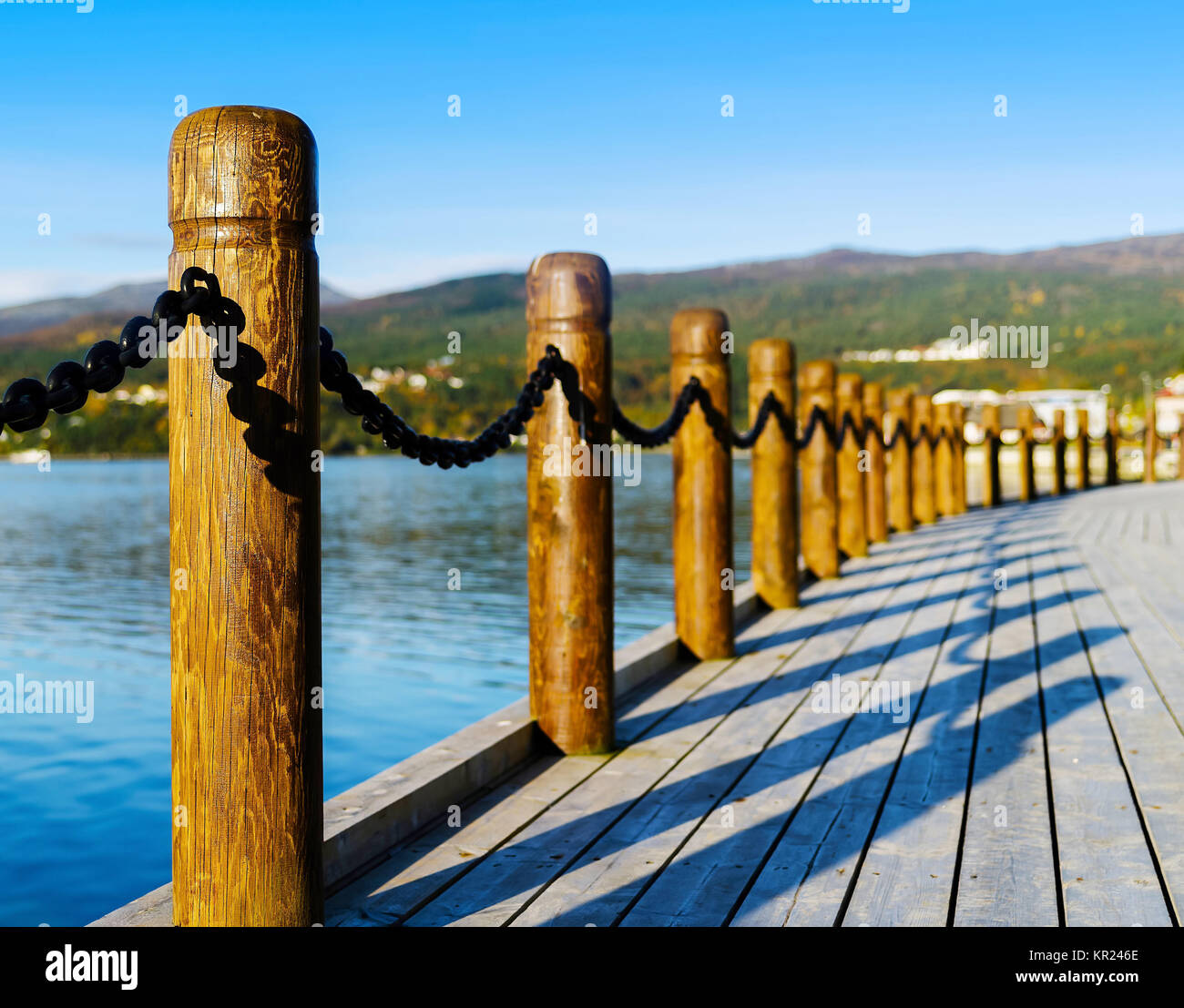 Horizontal Norway pier perspective background Stock Photo - Alamy