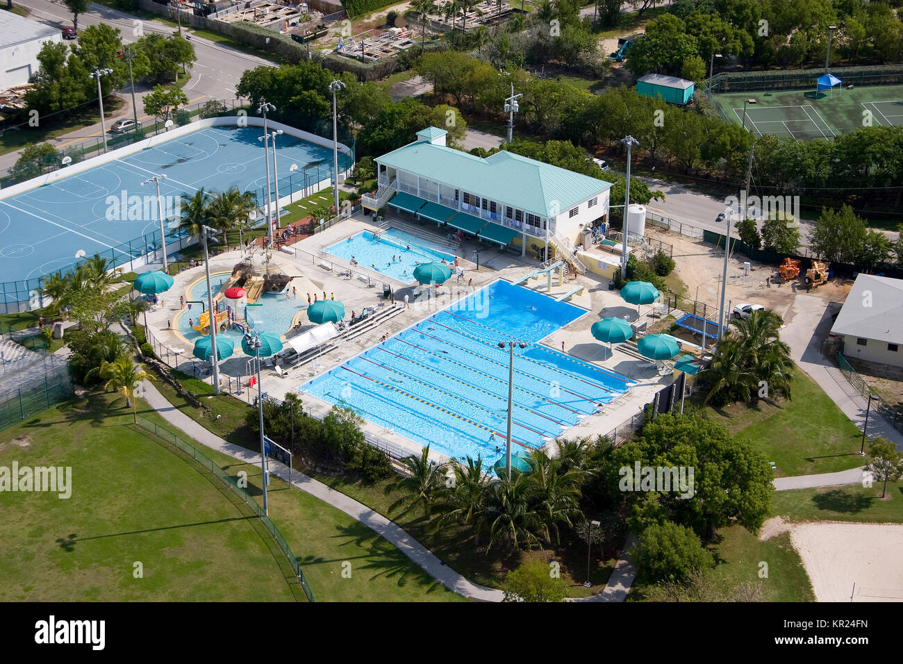 Aerial of Jacobs Aquatic Center, Key largo, Florida Stock Photo - Alamy