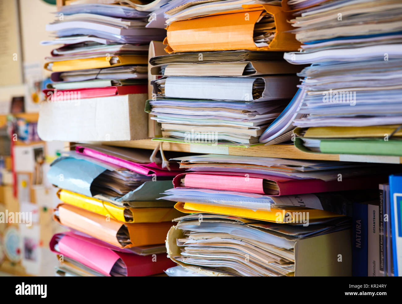 big colorful Stacks of paper and documents Stock Photo - Alamy
