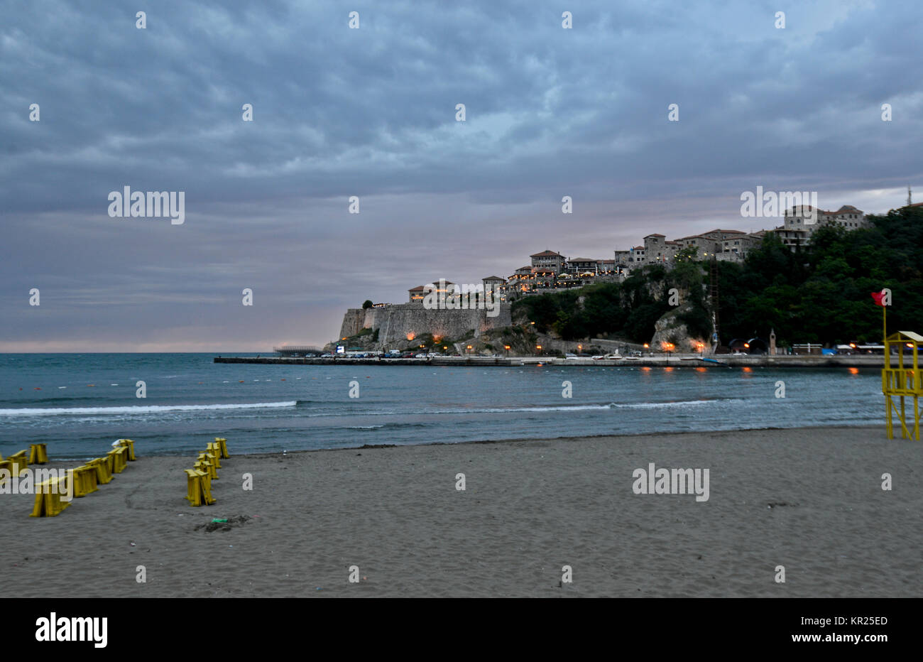 Ulcinj, view of the Castle from the beach Stock Photo - Alamy